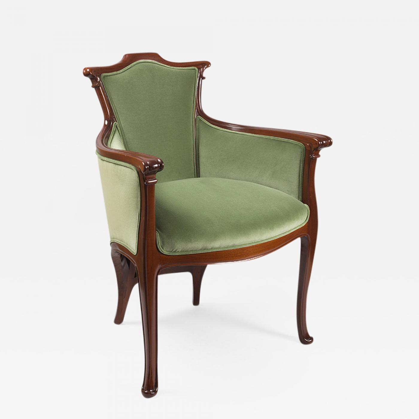 Edouard Colonna - French Art Nouveau Wooden Armchair by Edouard Colonna