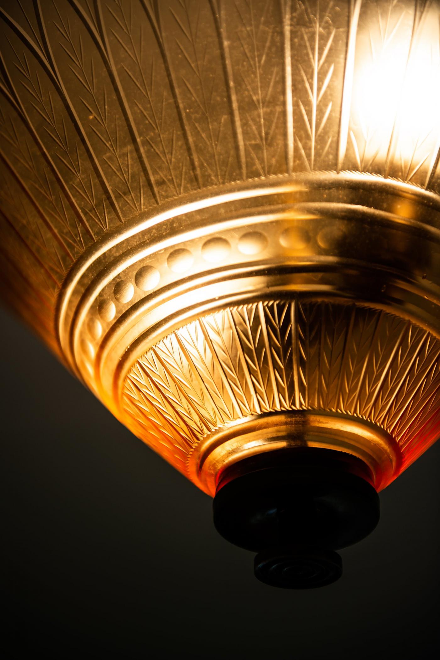 Edward Hald - Ceiling Lamp Produced by Orrefors in Sweden