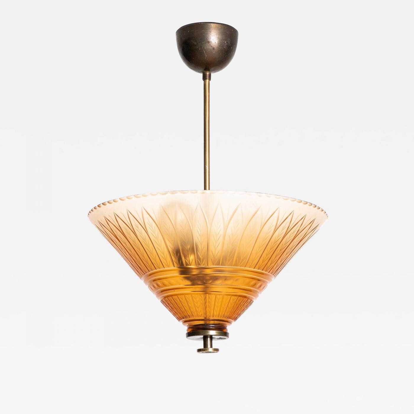Edward Hald - Ceiling Lamp Produced by Orrefors in Sweden