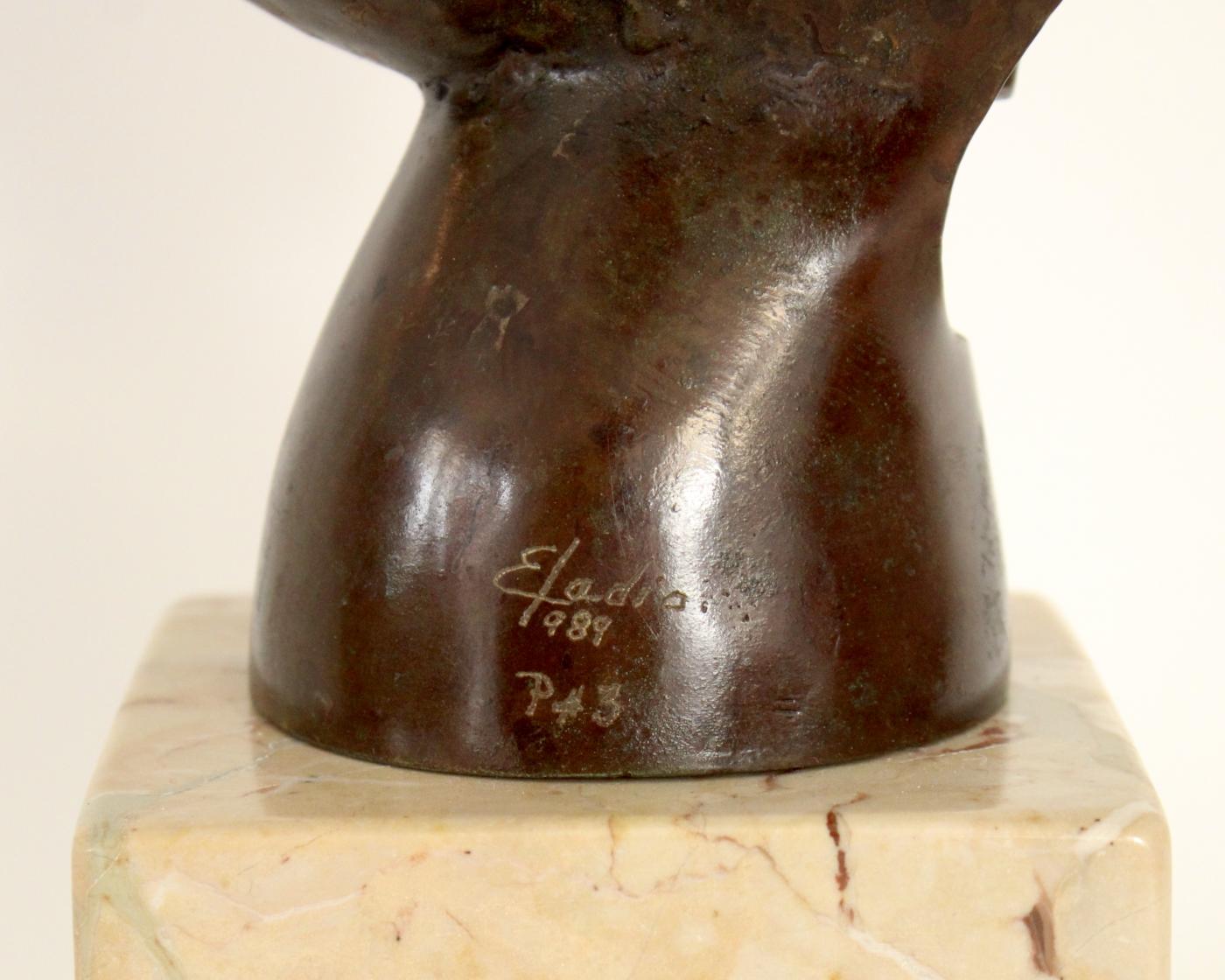 Eladio Gonzalez Sculpture Bronze Cuba Signed P#3 1989