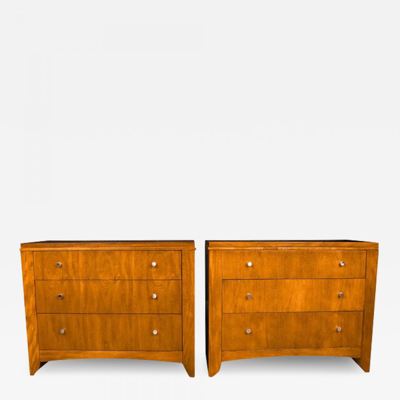 Ethan Allen - Pair Modernist Ethan Allen Radius Bachelor Chest Dressers