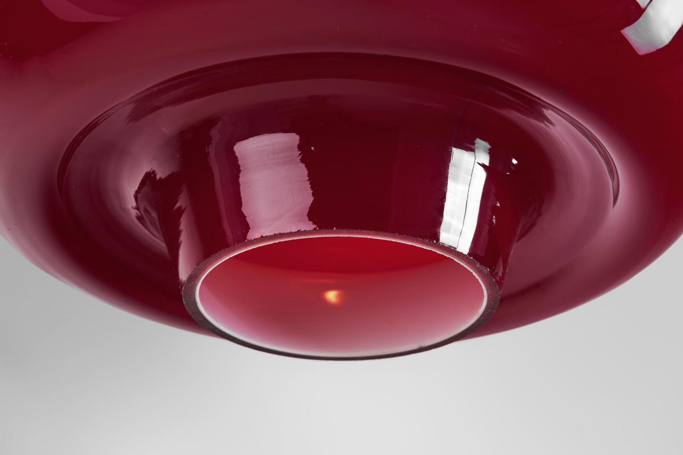 Hans-Agne Jakobsson - Hans-Agne Jakobsson Brass and Red Glass Dome ...