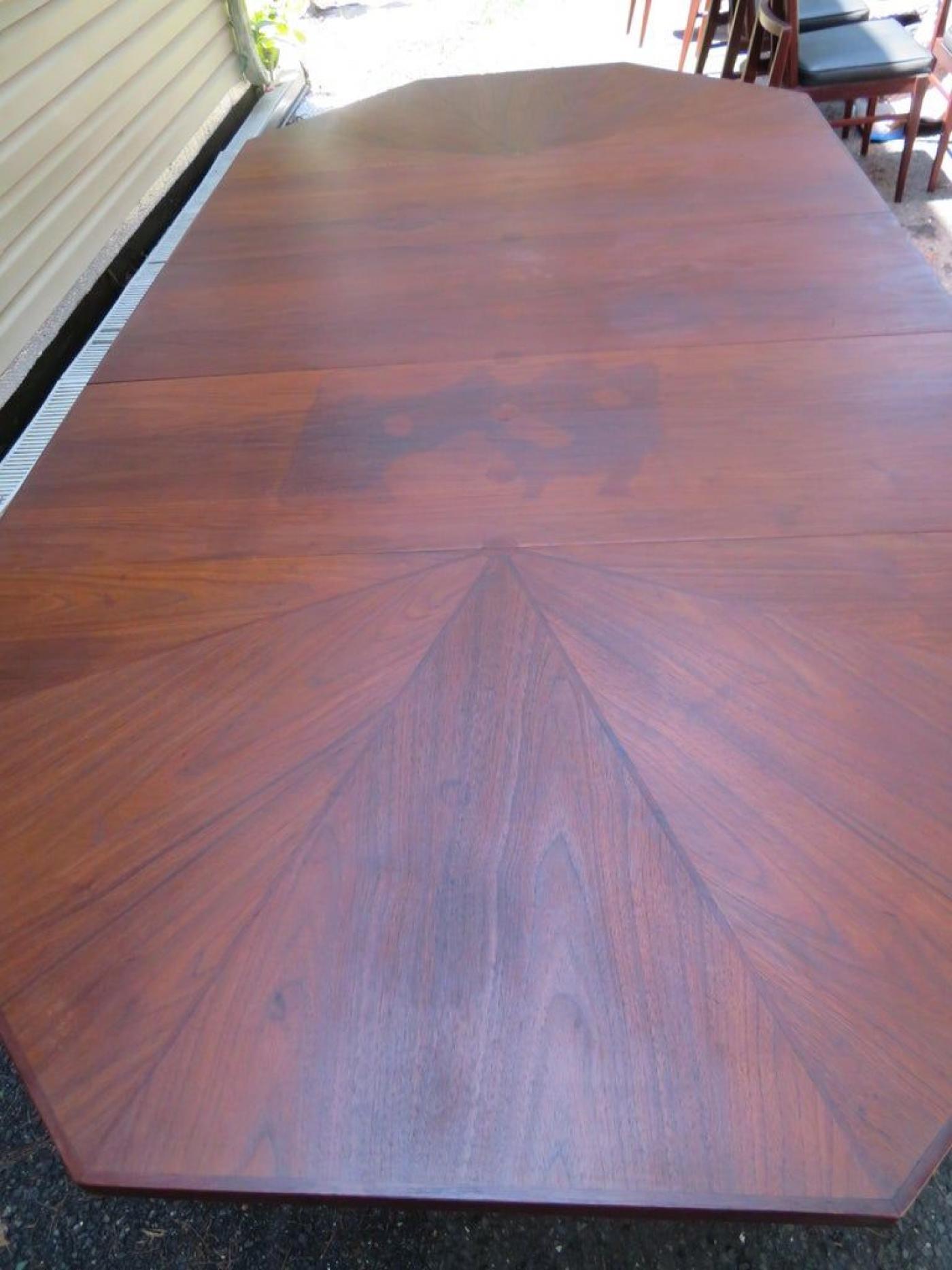 Harvey Probber - Harvey Probber Style Walnut Octagon Extension Table 3 ...