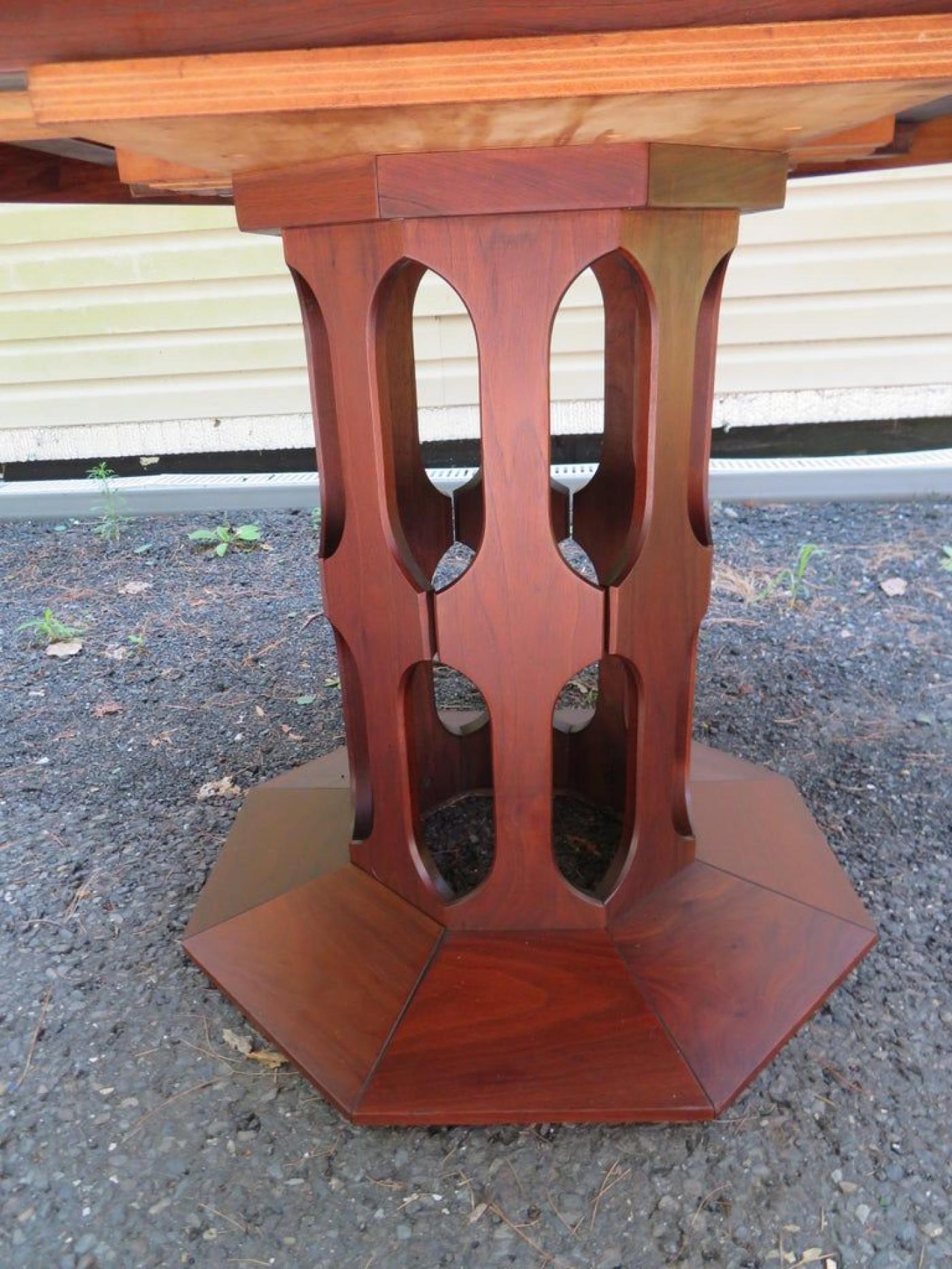 Harvey Probber - Harvey Probber Style Walnut Octagon Extension Table 3 ...