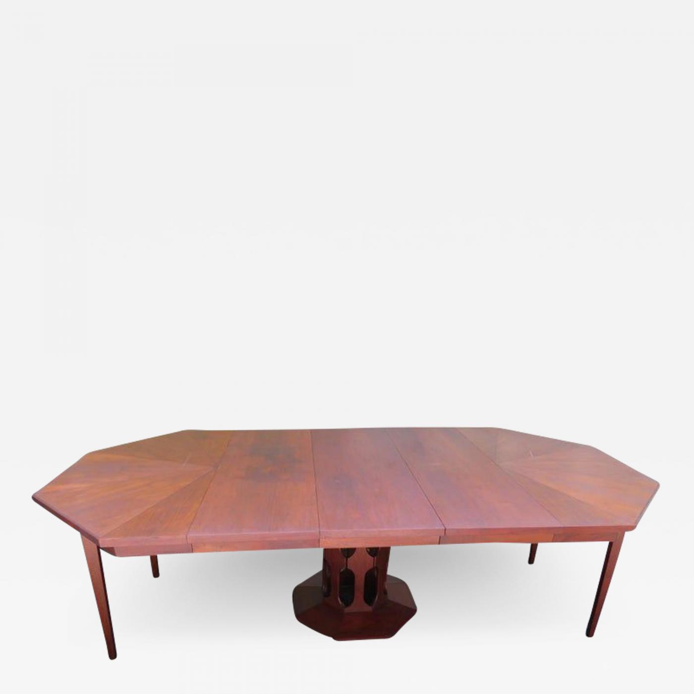 Harvey Probber - Harvey Probber Style Walnut Octagon Extension Table 3 ...