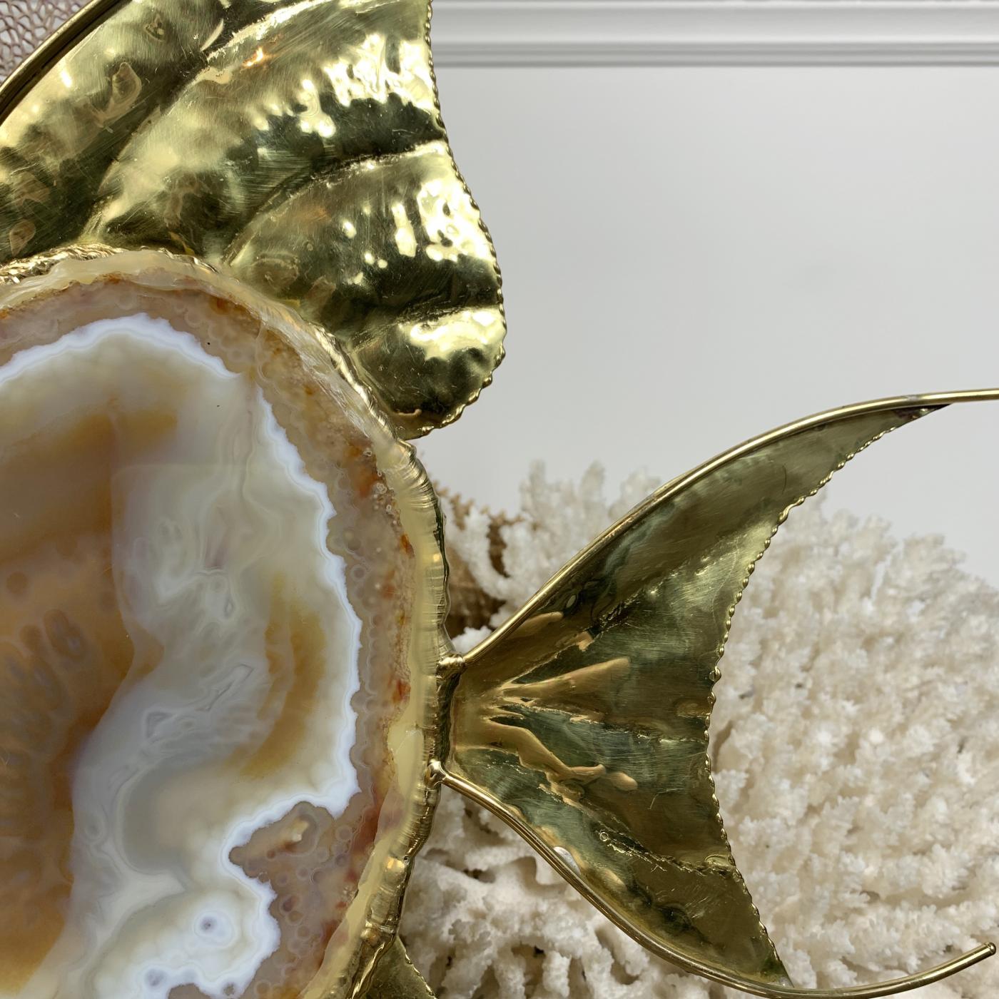 Jacques Duval-Brasseur - Duval Brasseur Large Agate Angel Fish Lamp