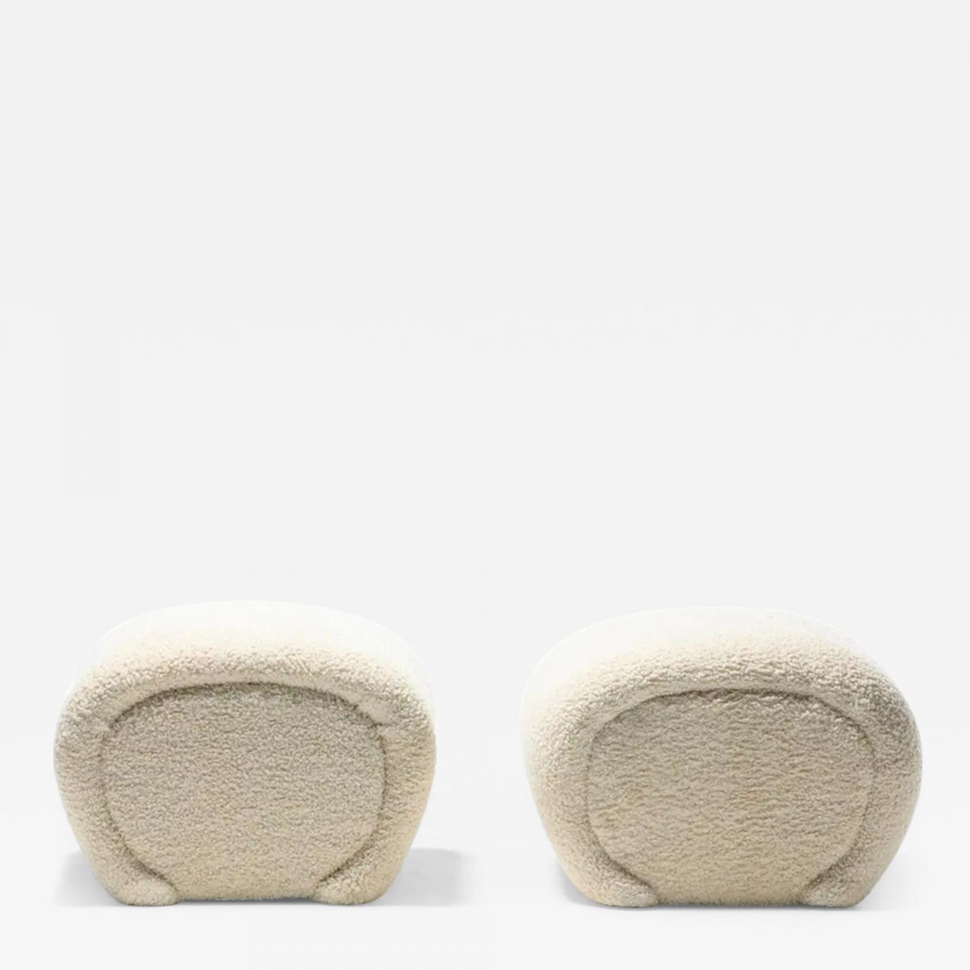 Karl Springer - Pair of Custom Post Modern Karl Springer Style Ottomans ...