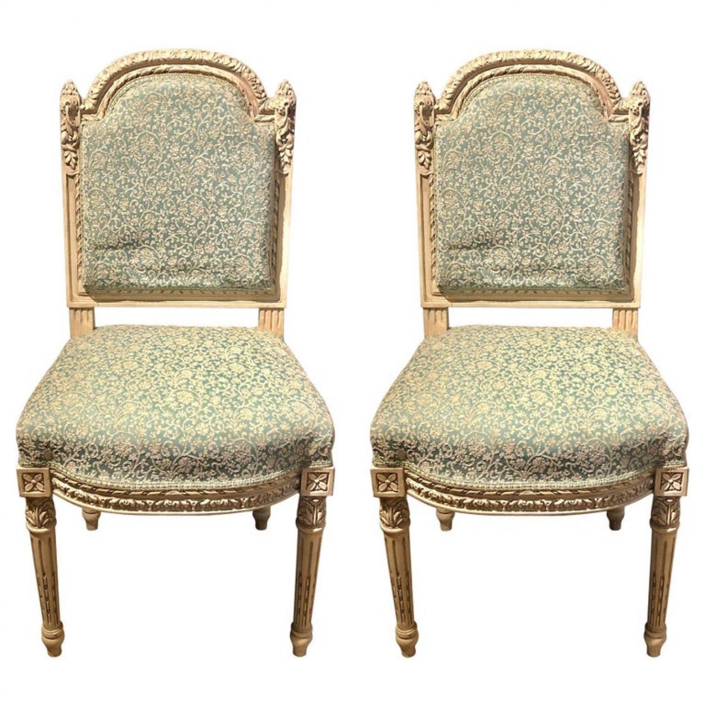 Maison Jansen - 12 Paint Decorated Louis XVI Style Side / Dining Chairs ...