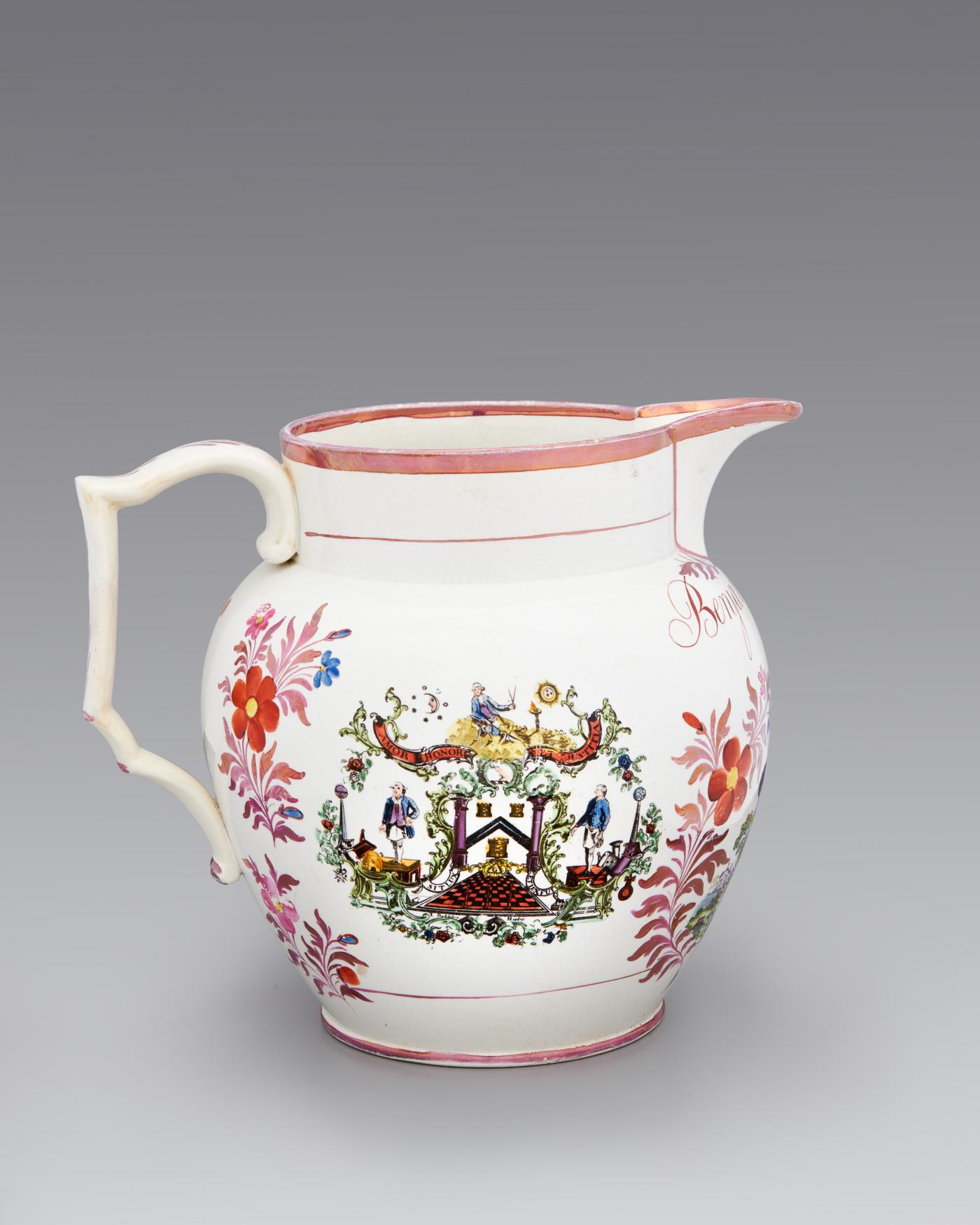 Masonic pitcher made for Benjamin Glover, 1823