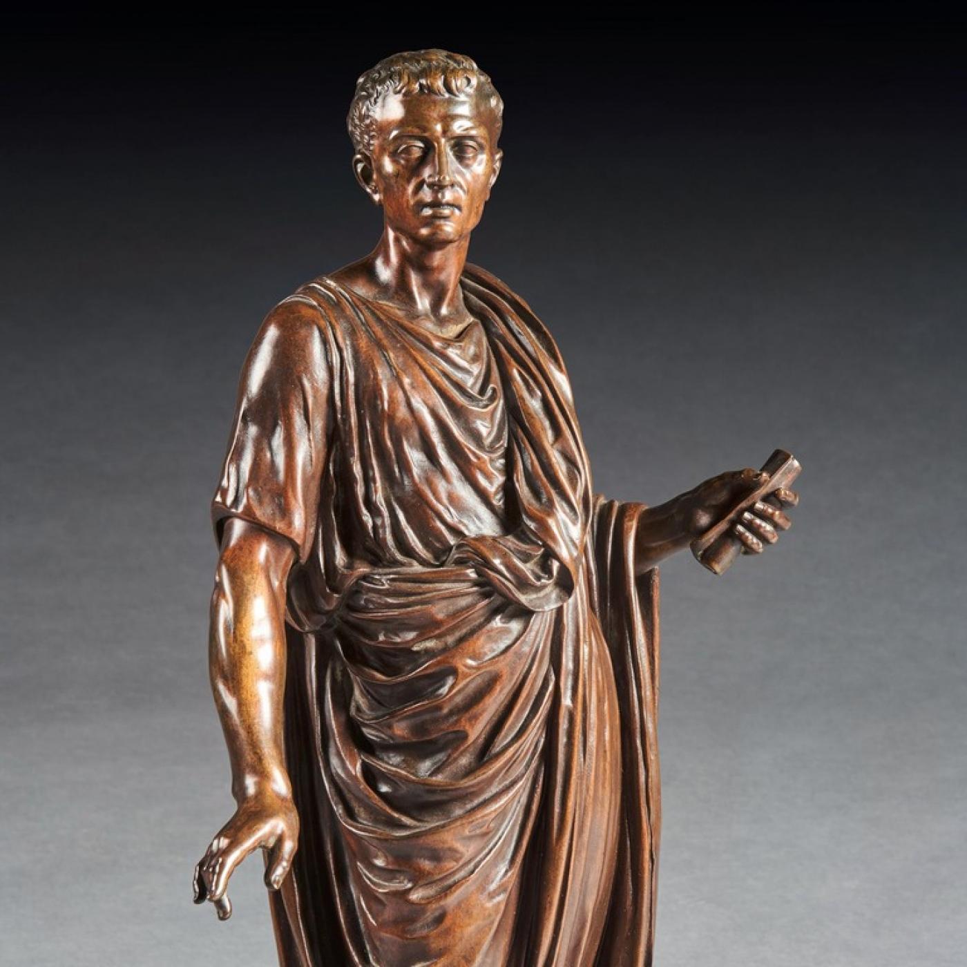 Mathurin Moreau - FINE BRONZE FIGURE OF A ROMAN ORATOR PROBABLY JULIUS ...
