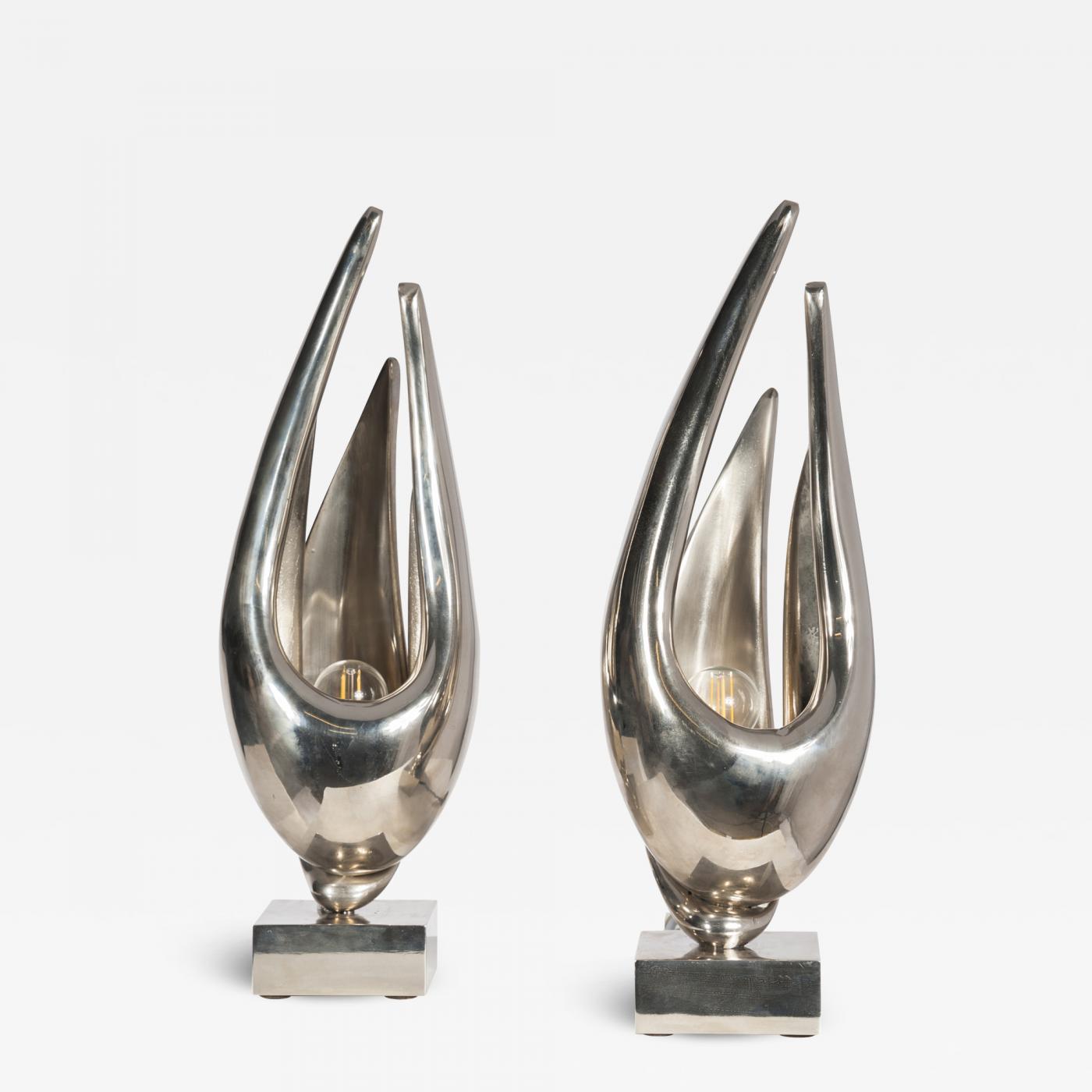 Michel Armand - pair of table lamps by Michel Armand model "Flamme"