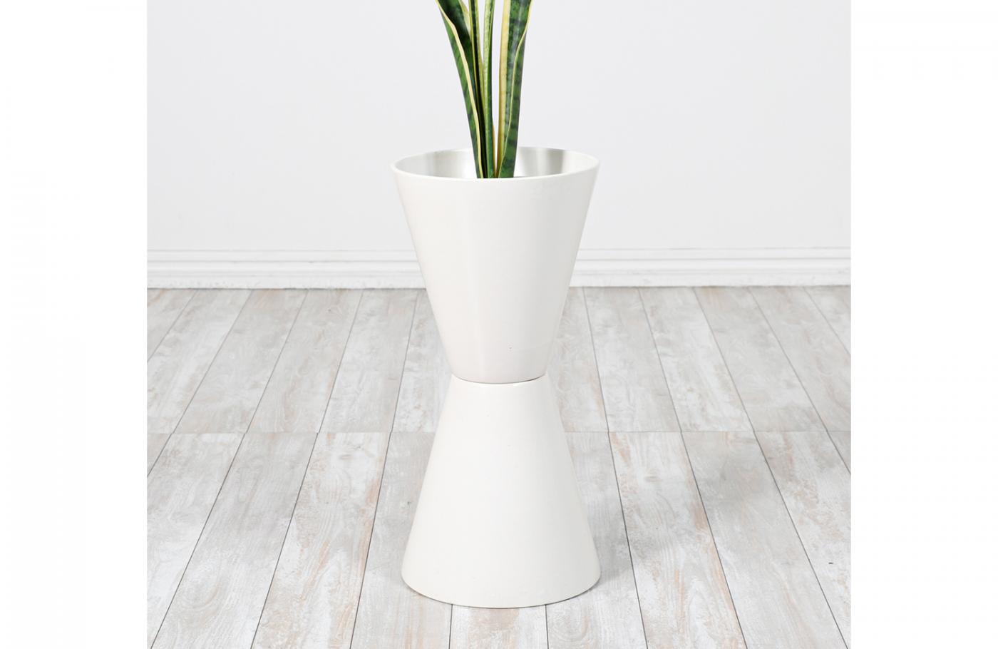 Mid-Century Modern Architectural Double Cone Planter by Bauer