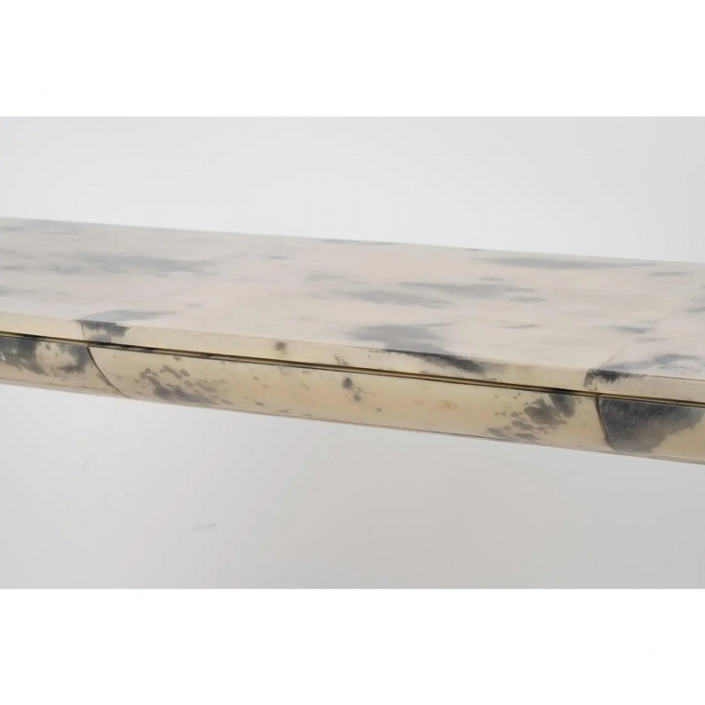 Mid Century Modern Parchment Console Table Desk W Wishbone Legs