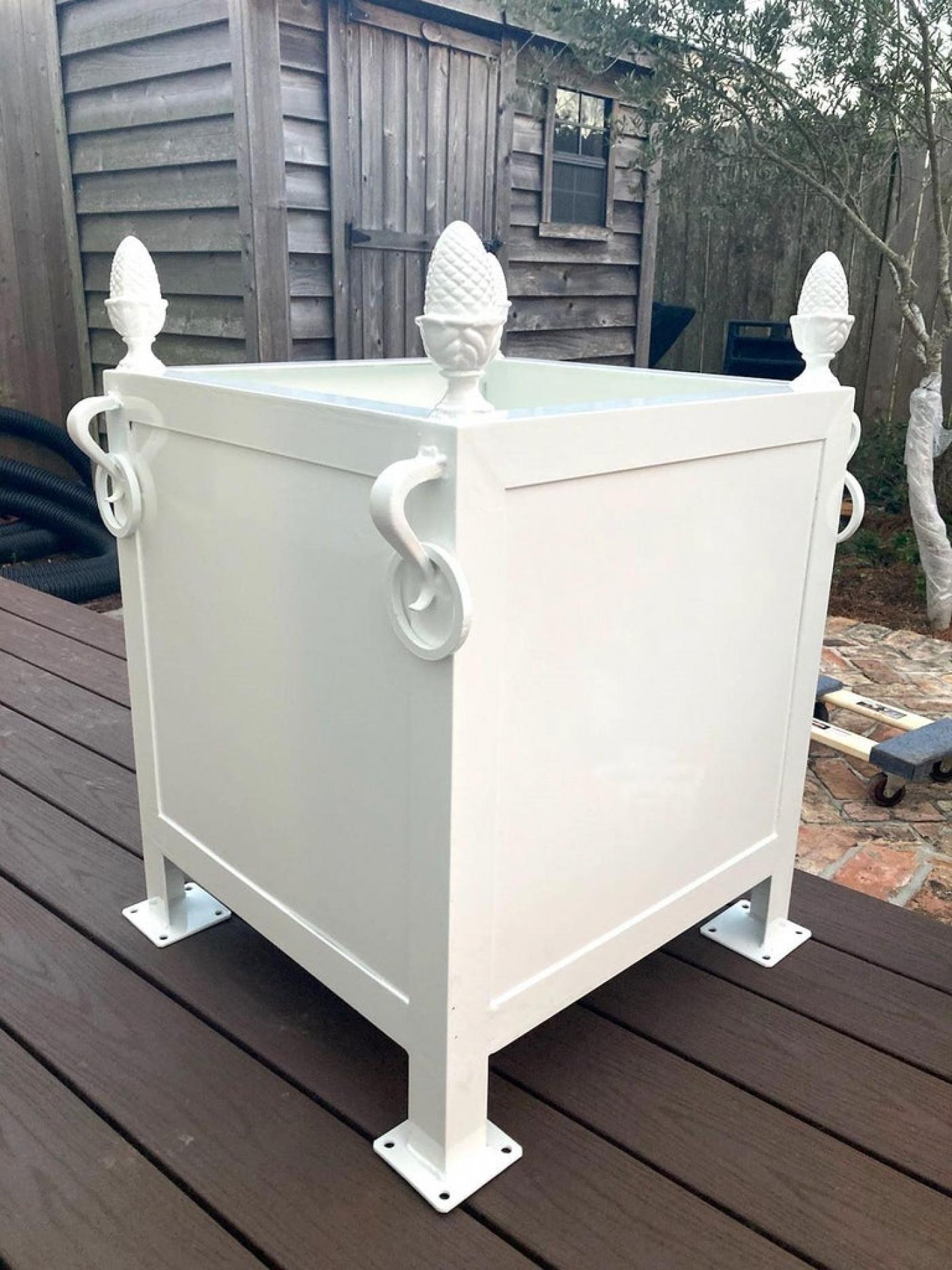 Pair French Style Steel and Cast Iron Orangerie Planter Boxes in ...