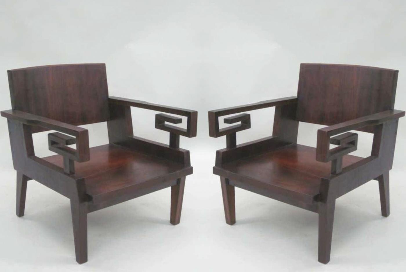 Pair of French Colonial, Mid-Century Modern Neoclassical, Kingwood ...