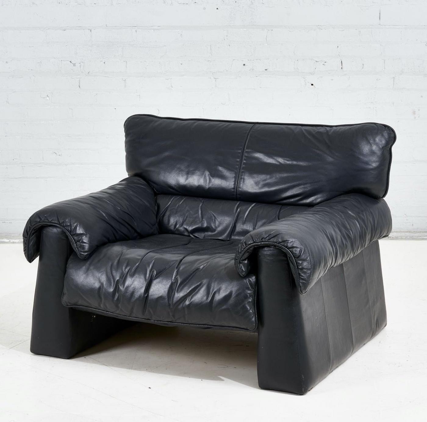 Postmodern Leather Lounge Chair, 1970