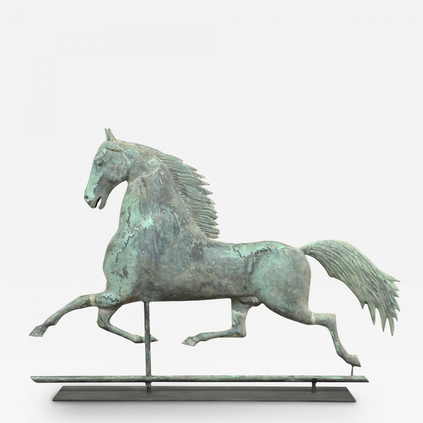Harris & Co. - RARE LARGE SIZE BLACK HAWK TROTTING HORSE WEATHERVANE