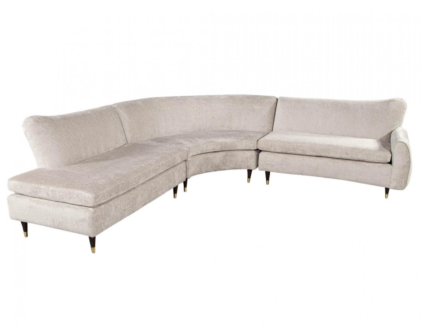 Restored Vintage Mid-Century Modern Sectional Sofa Set