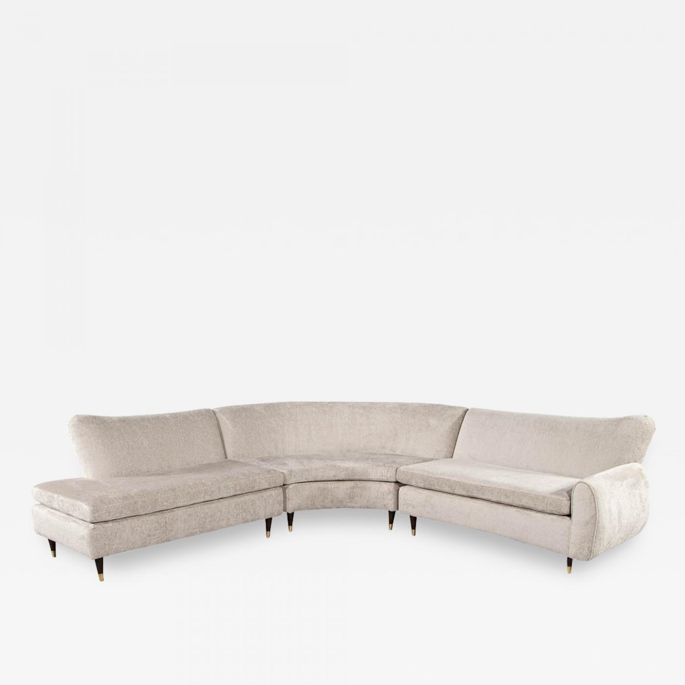 Restored Vintage Mid-Century Modern Sectional Sofa Set