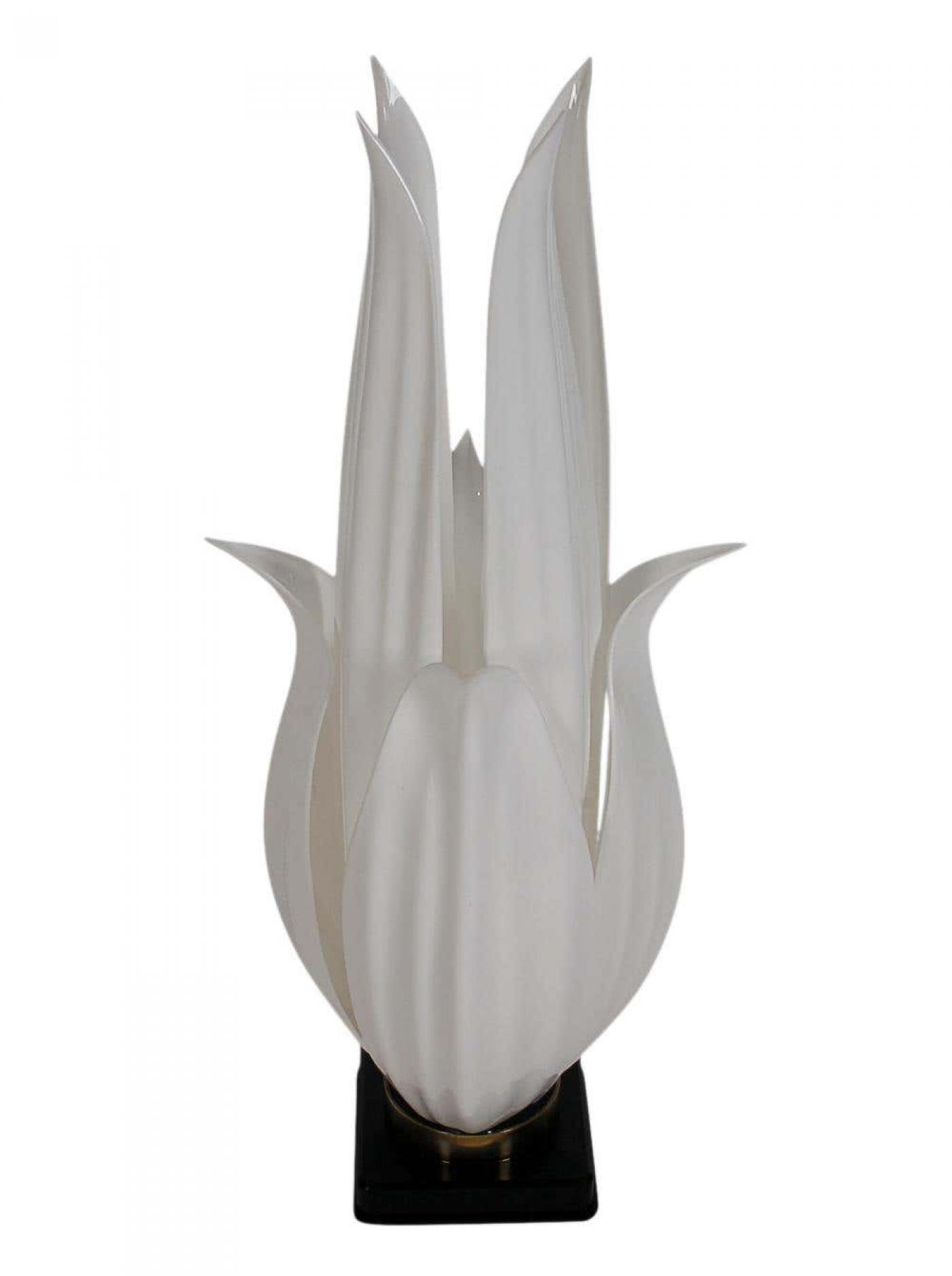 Roger Rougier - Mid-Century Modern Black and White Flower Form Acrylic ...