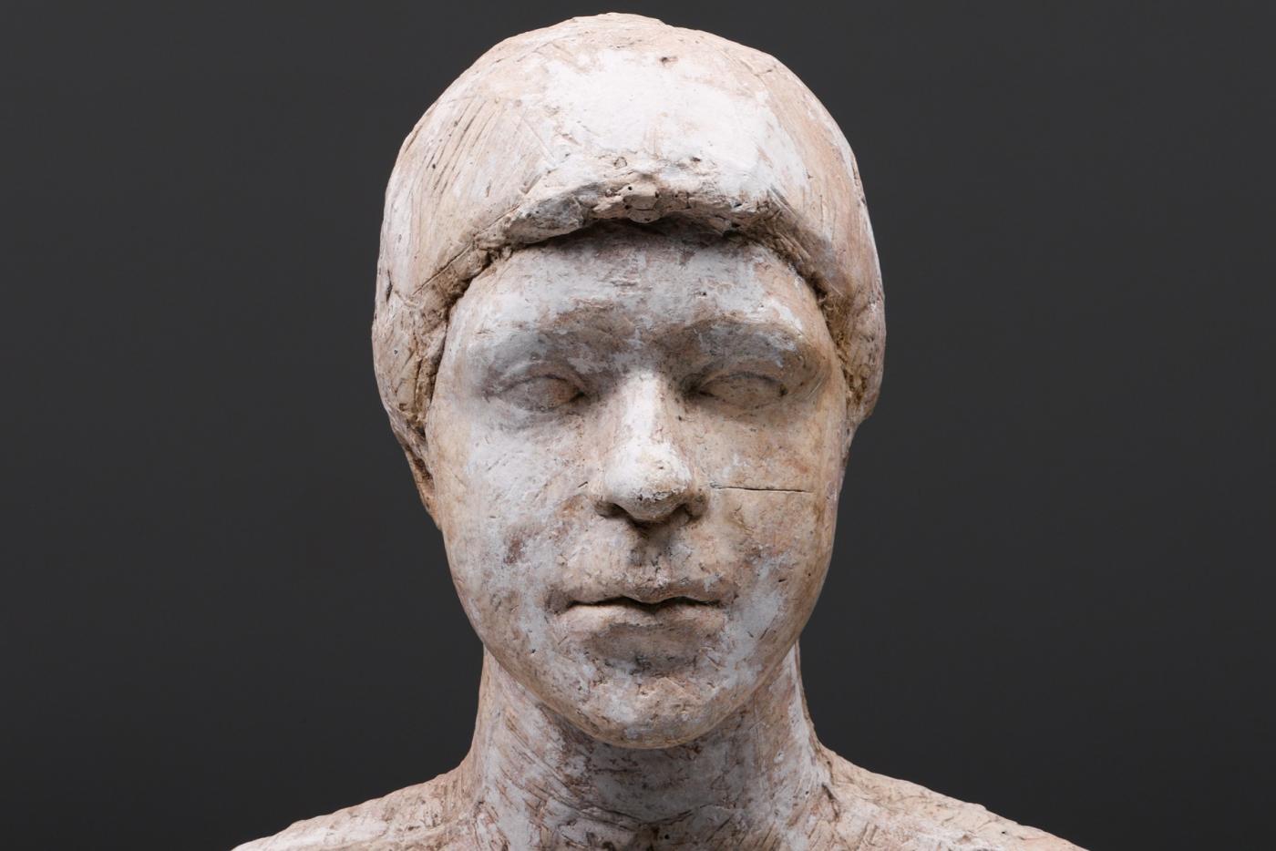 Rustic Plaster Bust, Head Sculpture - 1970's