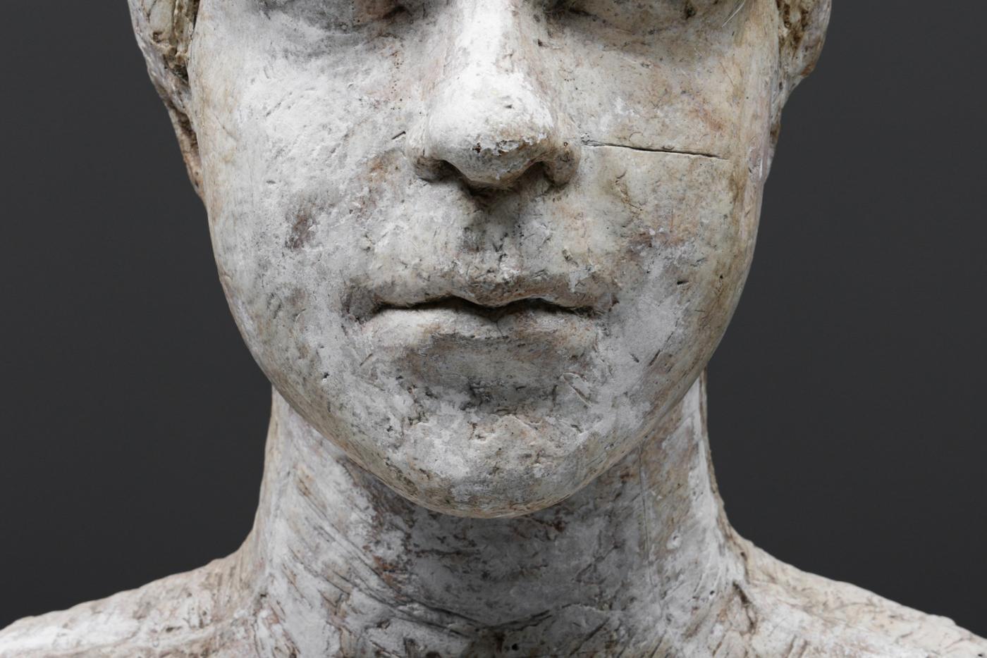 Rustic Plaster Bust, Head Sculpture - 1970's