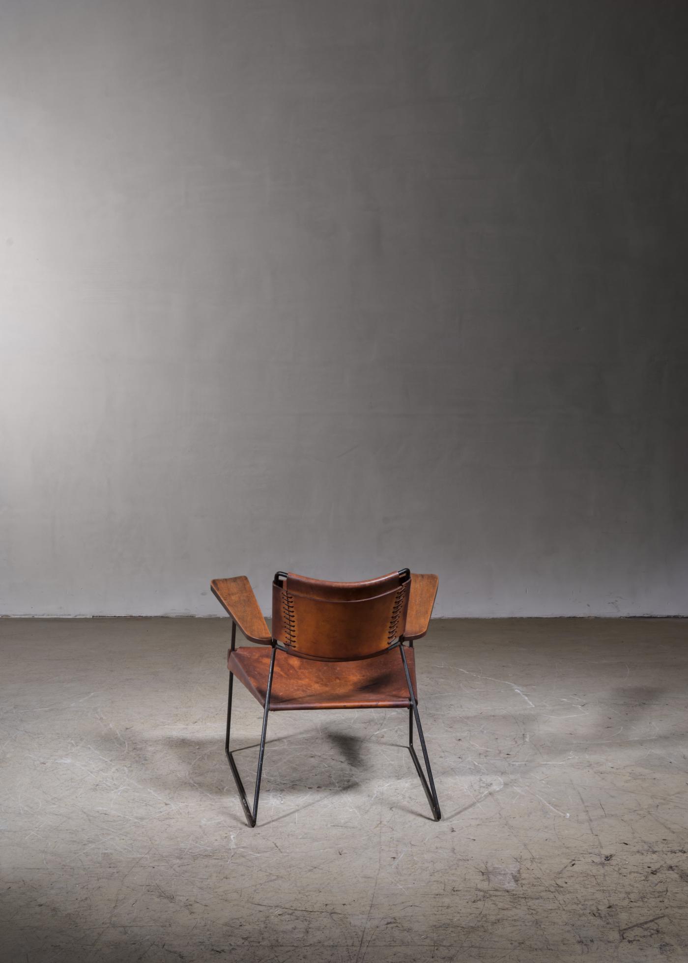 Sam Resnick - Rare Sam Resnick Chair with Heavy Saddle Leather ...
