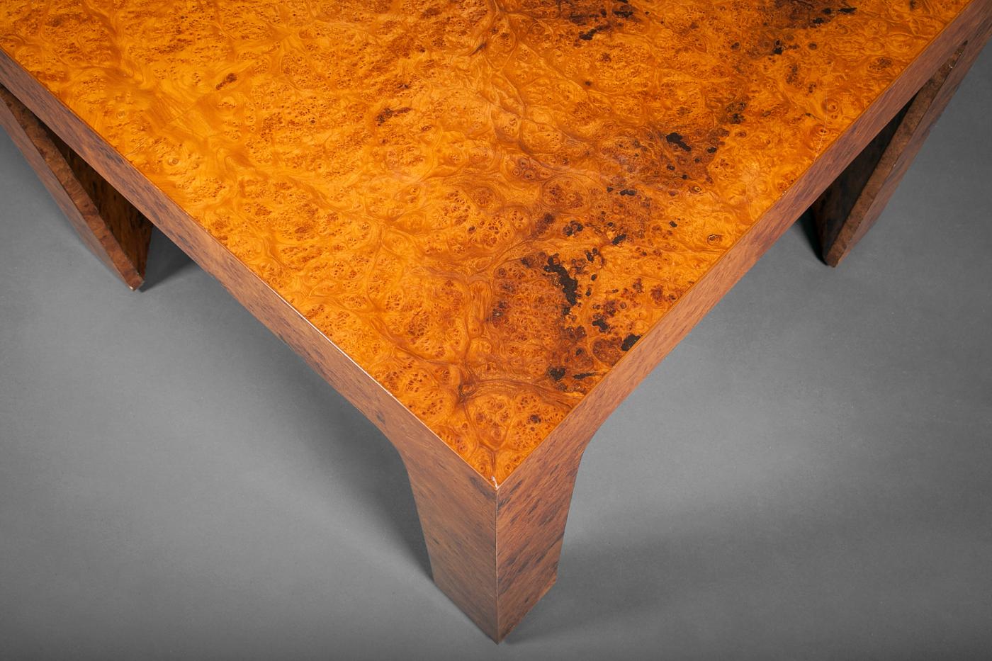 Single Burl Wood Side Table
