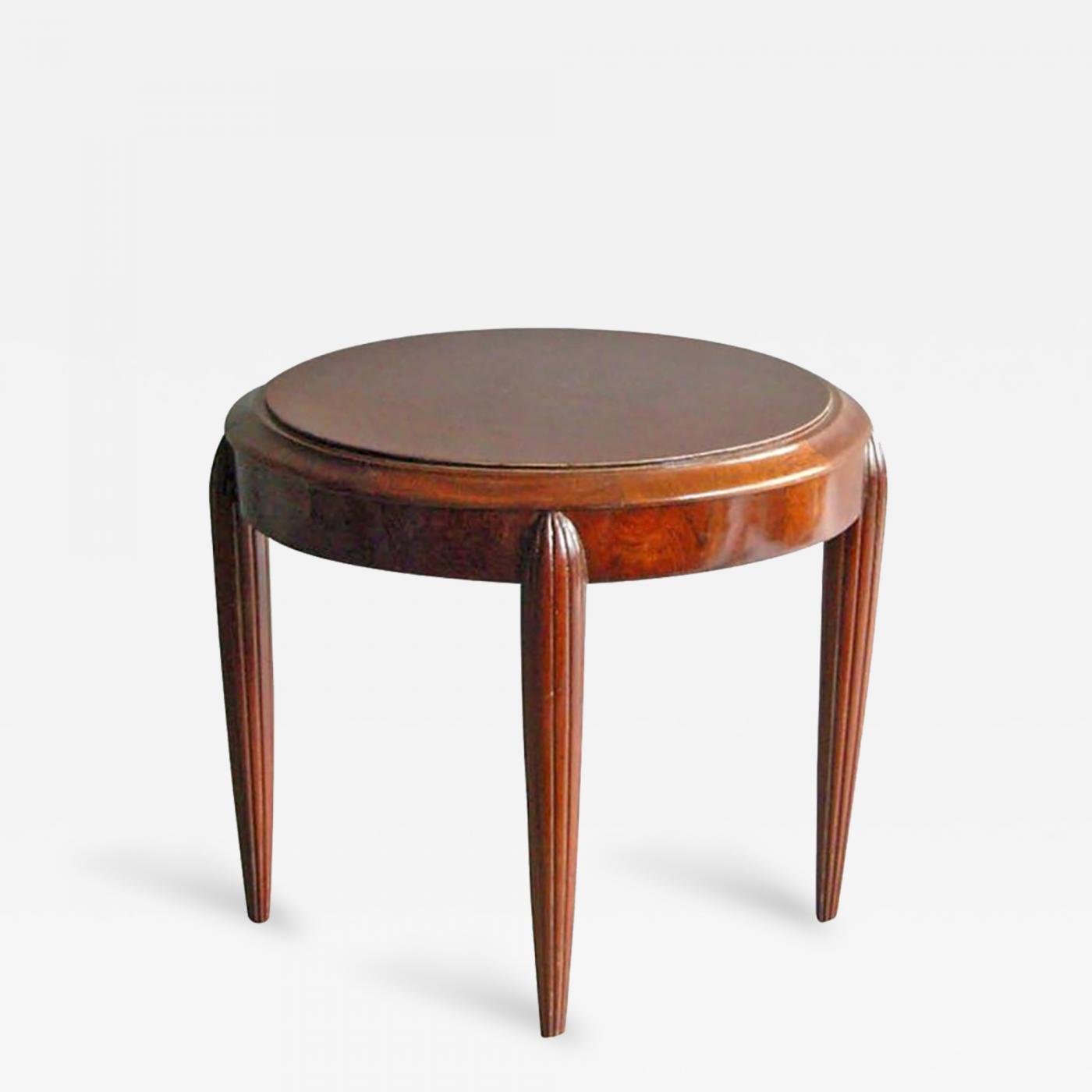 A Small French Art Deco Round Mahogany Side Table