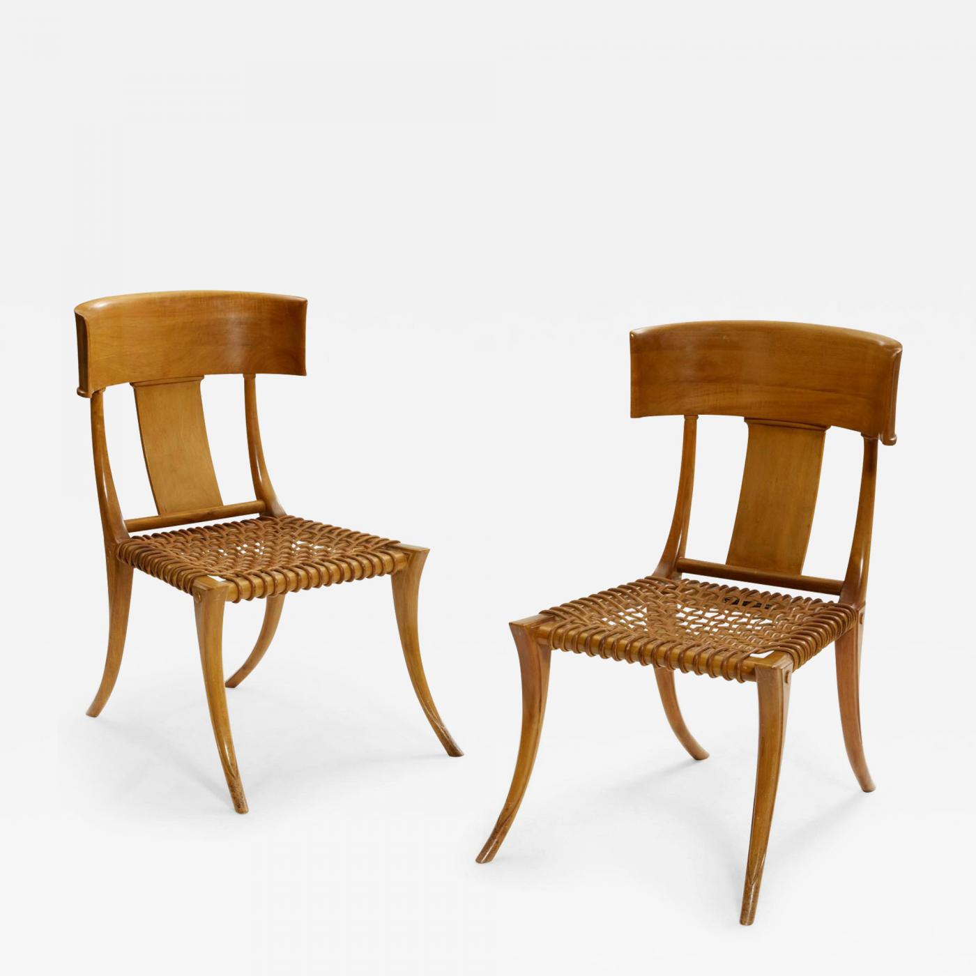 T.H. Robsjohn-Gibbings - Pair of “Klismos” Chairs.