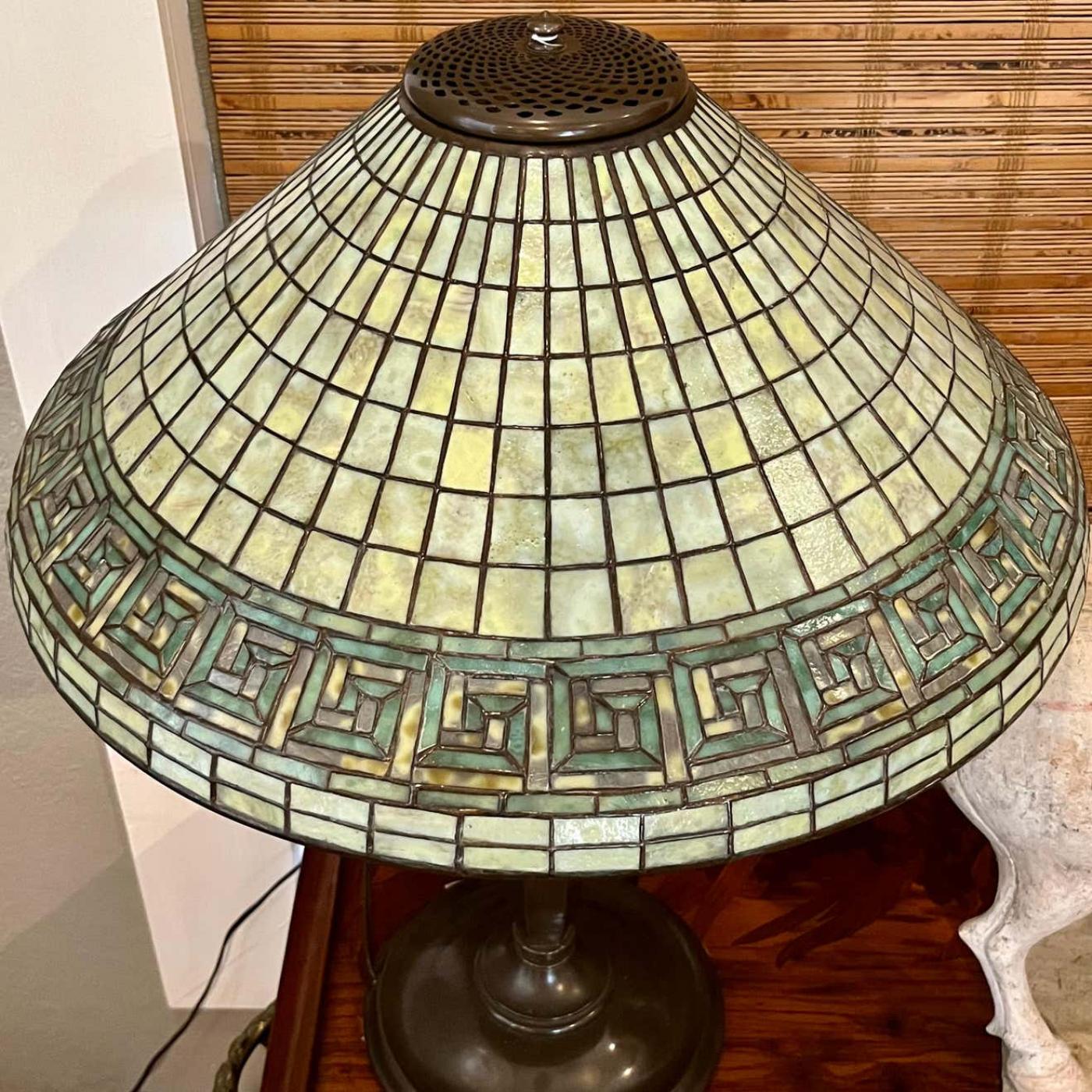 Tiffany Studios - Tiffany Studios Greek Key Table Lamp