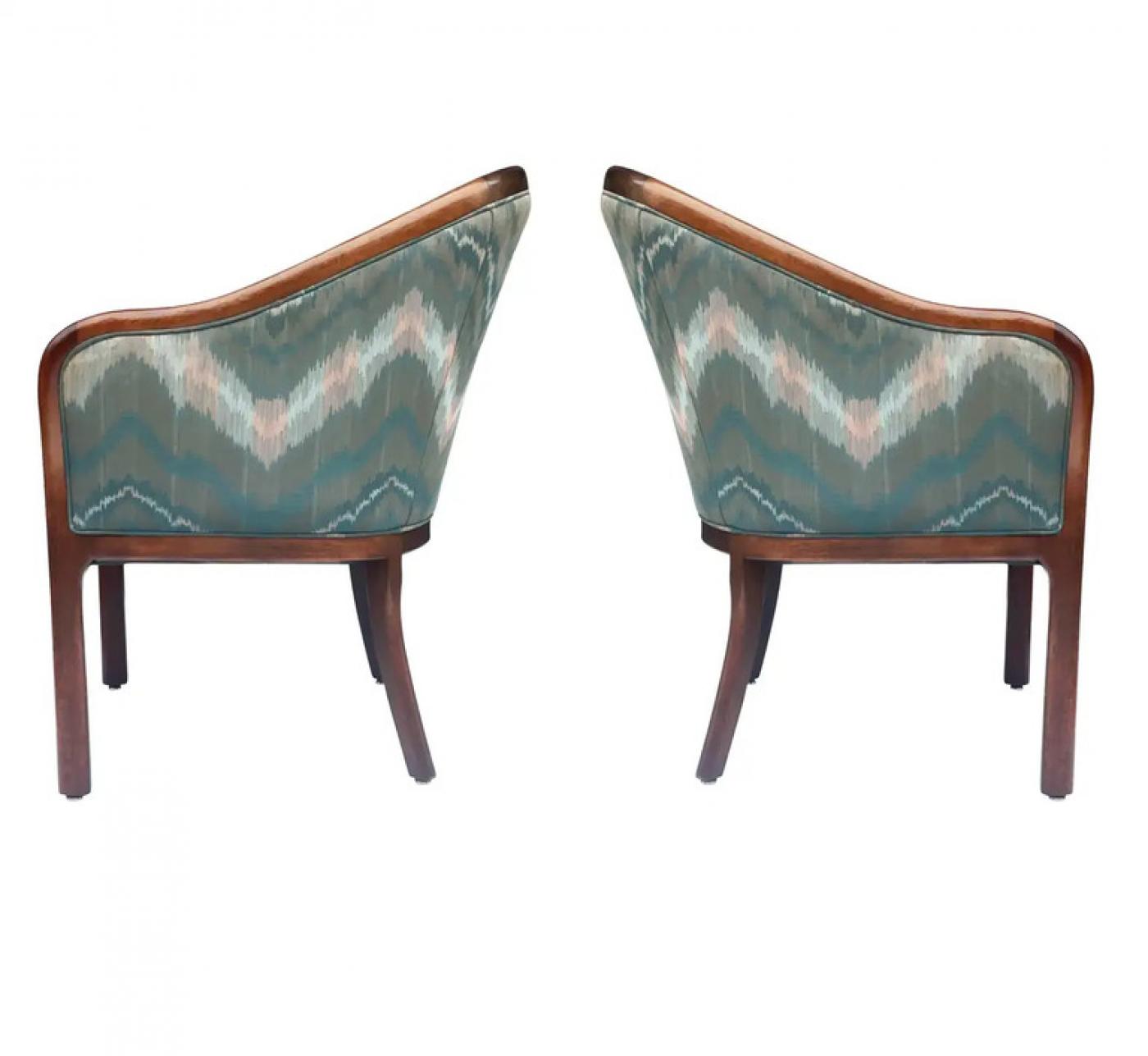 Ward Bennett - Pair of Mid Century Modern Walnut Armchair Side Chairs ...