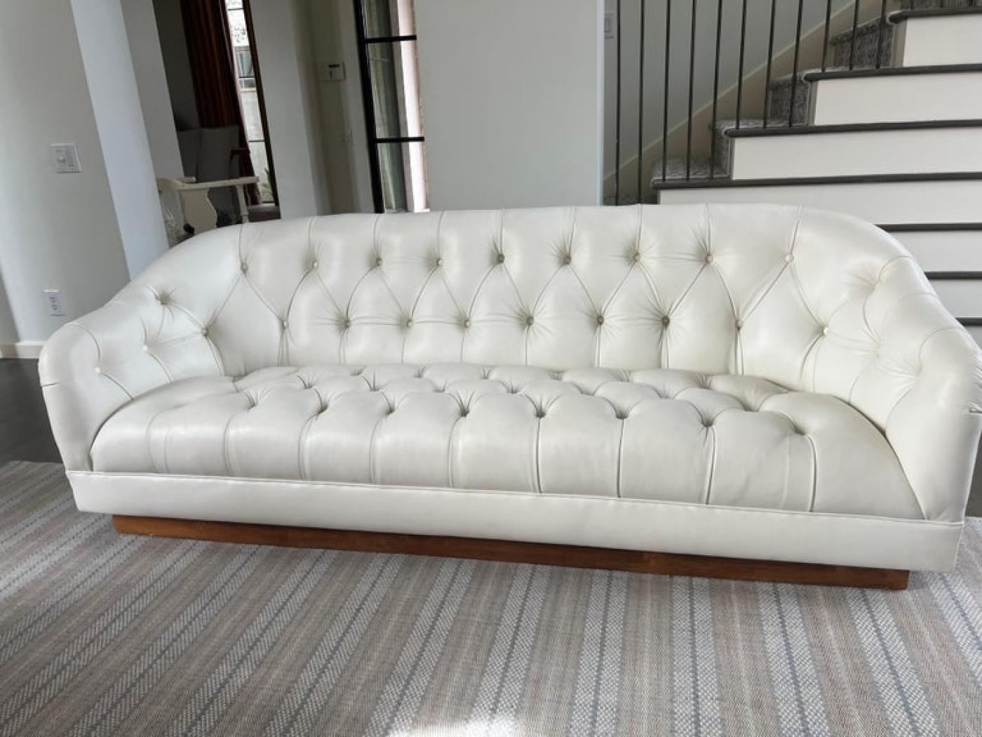 Ward Bennett - Ward Bennett Tufted Leather Sofa