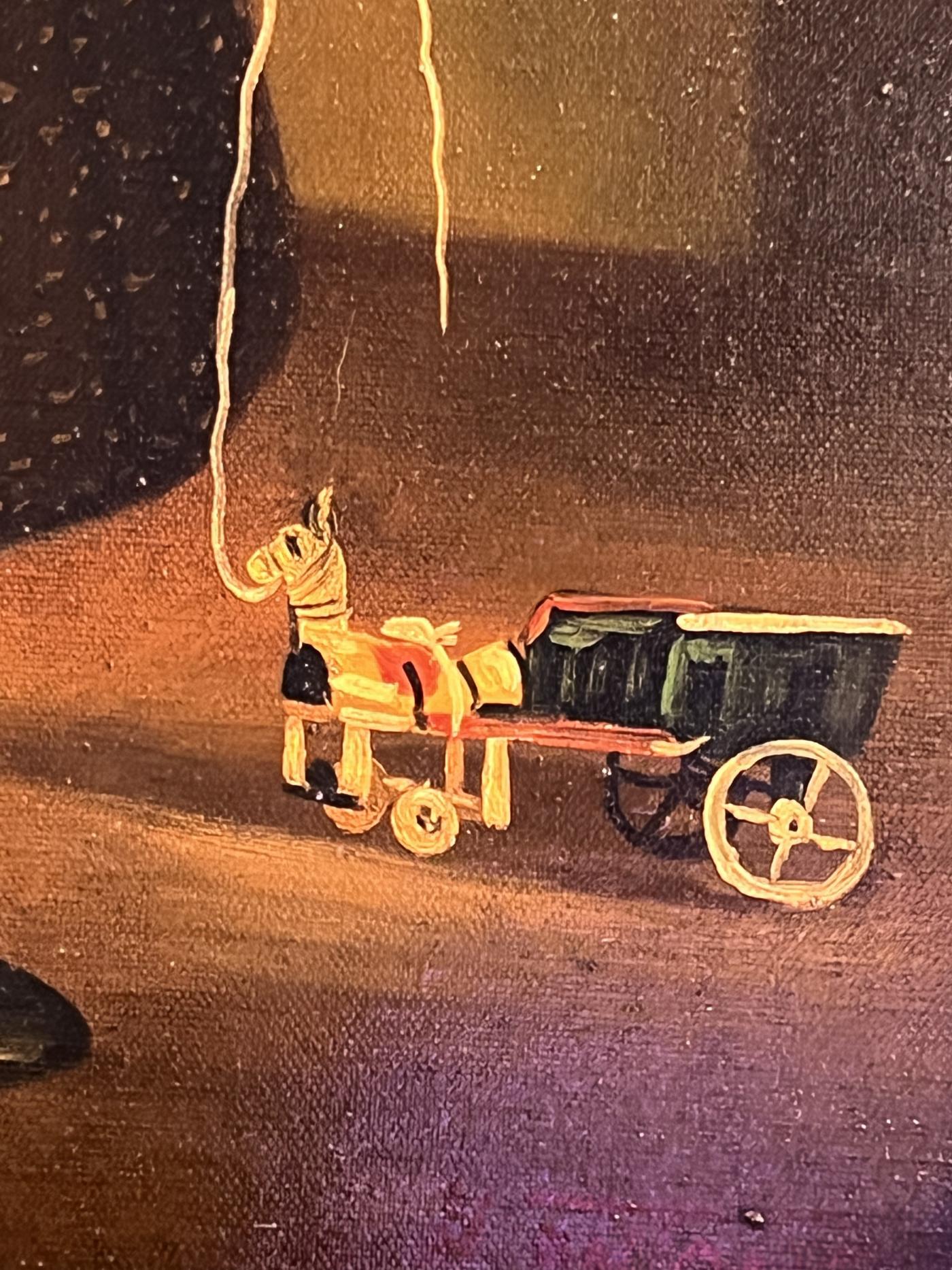 William Matthew Prior - FOLK ART PAINTING OF BOY & TOY HORSE AFTER ...